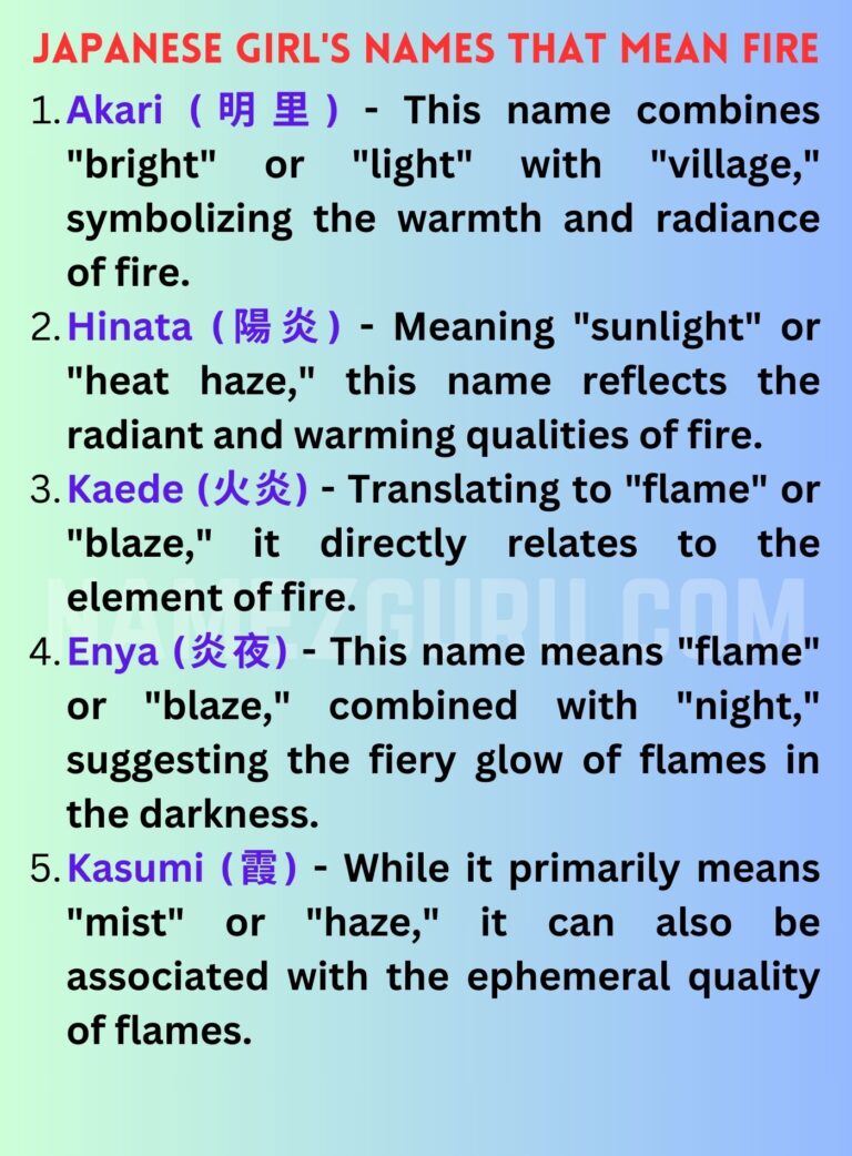 101+ Popular Japanese Names That Mean Fire - Namez Guru