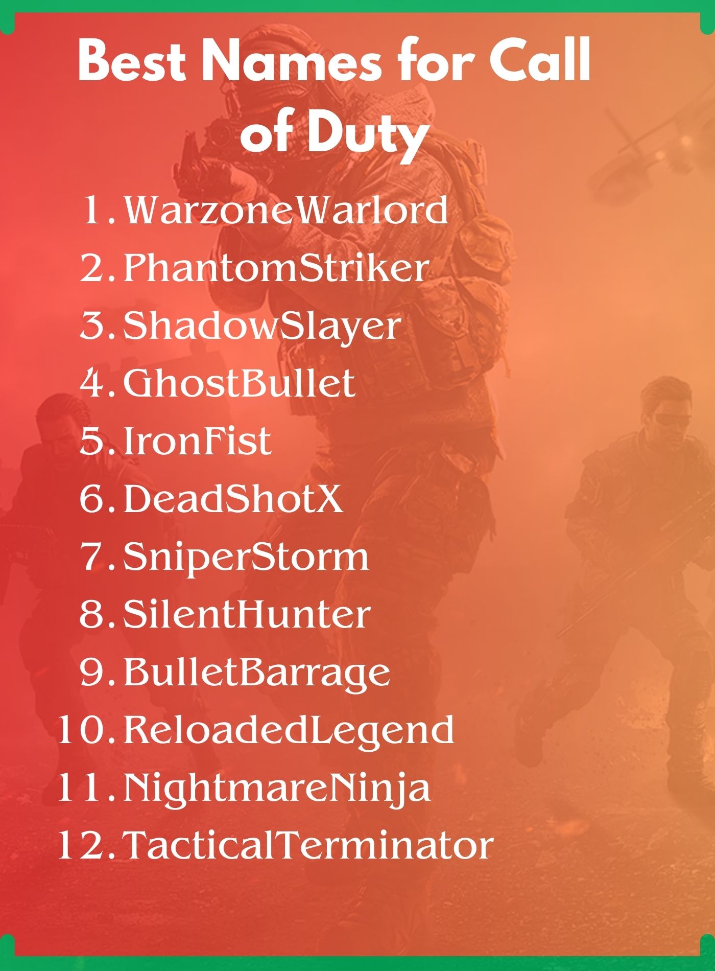 Funny Call of Duty Names - Namez Guru